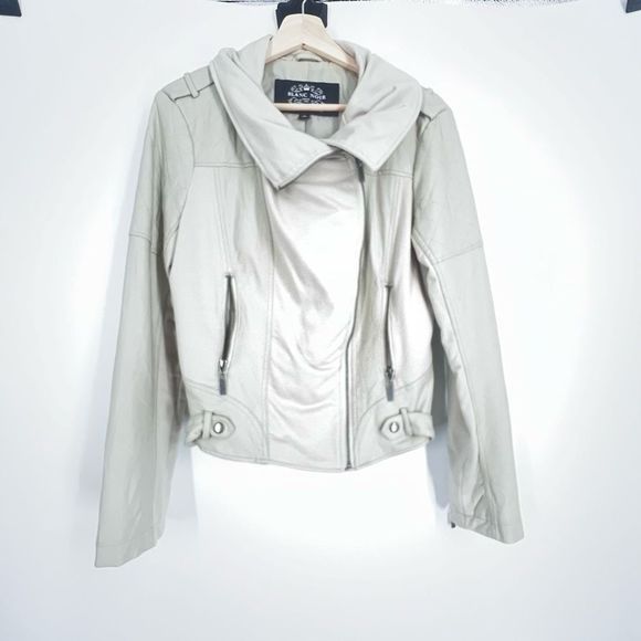 blanc noir | Jackets & Coats | Blancnoir Faux Leather And Cloth Jacket | Poshmark